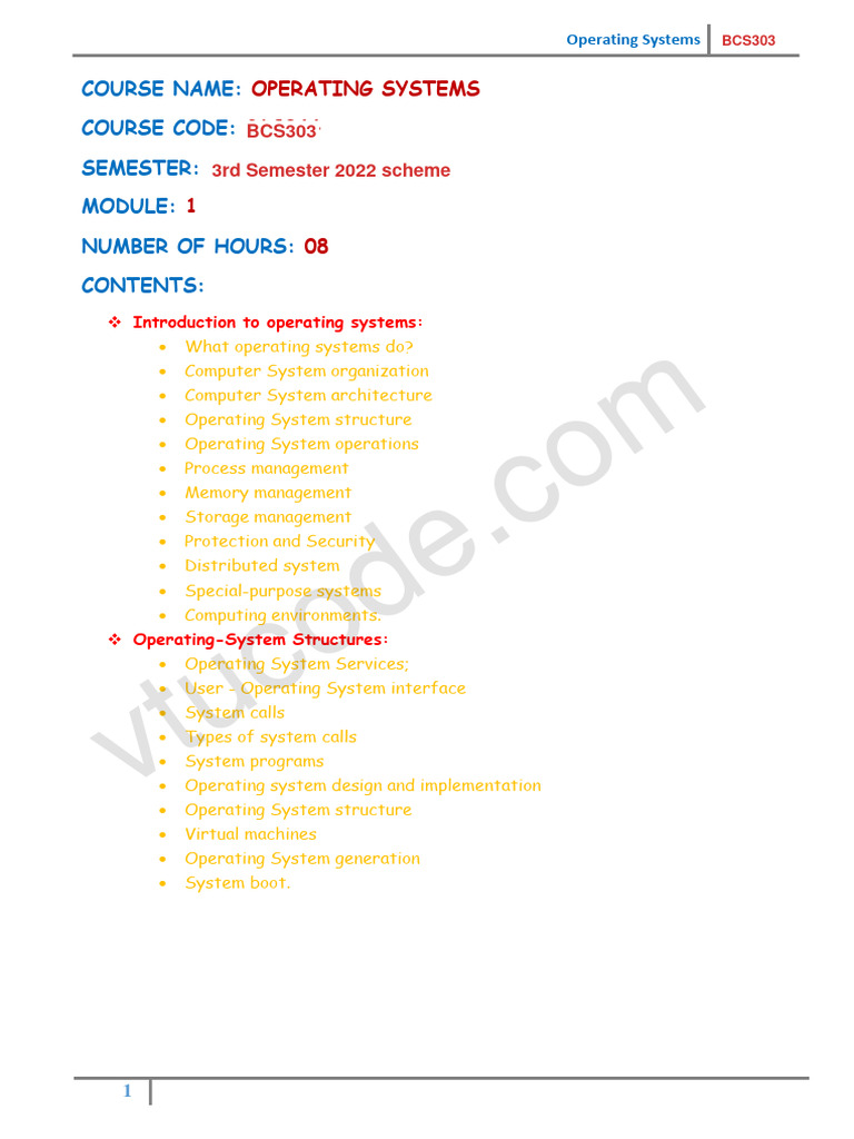 @vtucode - In-2022-Scheme-Module-1-3rd-Semester CSE | PDF | Computer Data Storage | Process ...