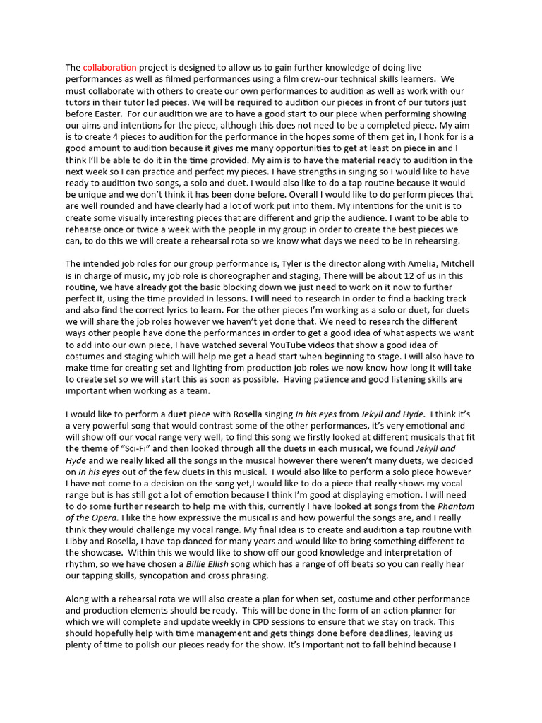 Analysis of The Brief | PDF | Audition | Human Communication