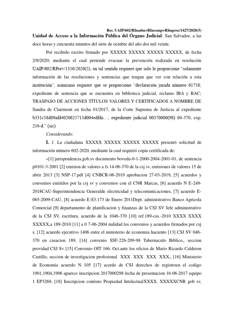 Resolucion UAIP-602-2020 | PDF | Jurisdicción | Ley procesal