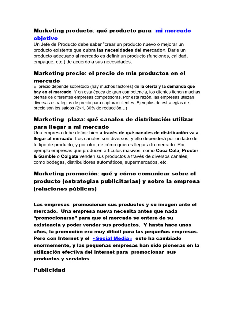 Marketing Producto | PDF | Marketing | Producto (Negocio)