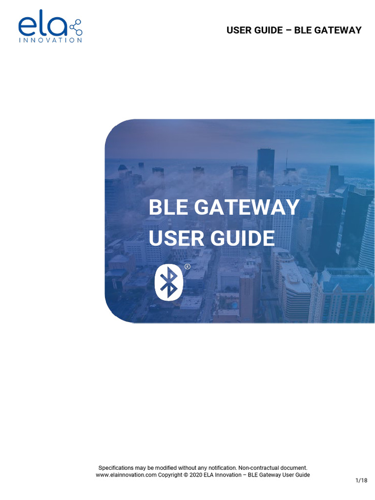 User Guide - Ble Gateway | PDF | Bluetooth | Wi Fi