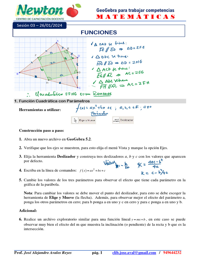 Sesión 03. Funciones Rayadito | PDF | Derivado | Función (Matemáticas)