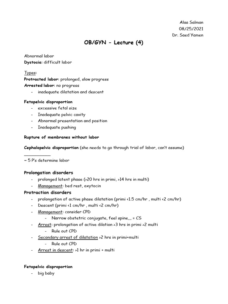 OB - GYN (4) - Alaa Salman | PDF