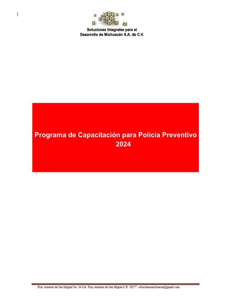 Programa de Capacitacion | PDF