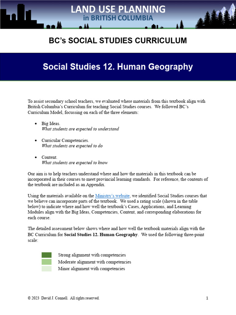 Human Geography BC Curriculum Grade 12 | PDF | Curriculum | Map
