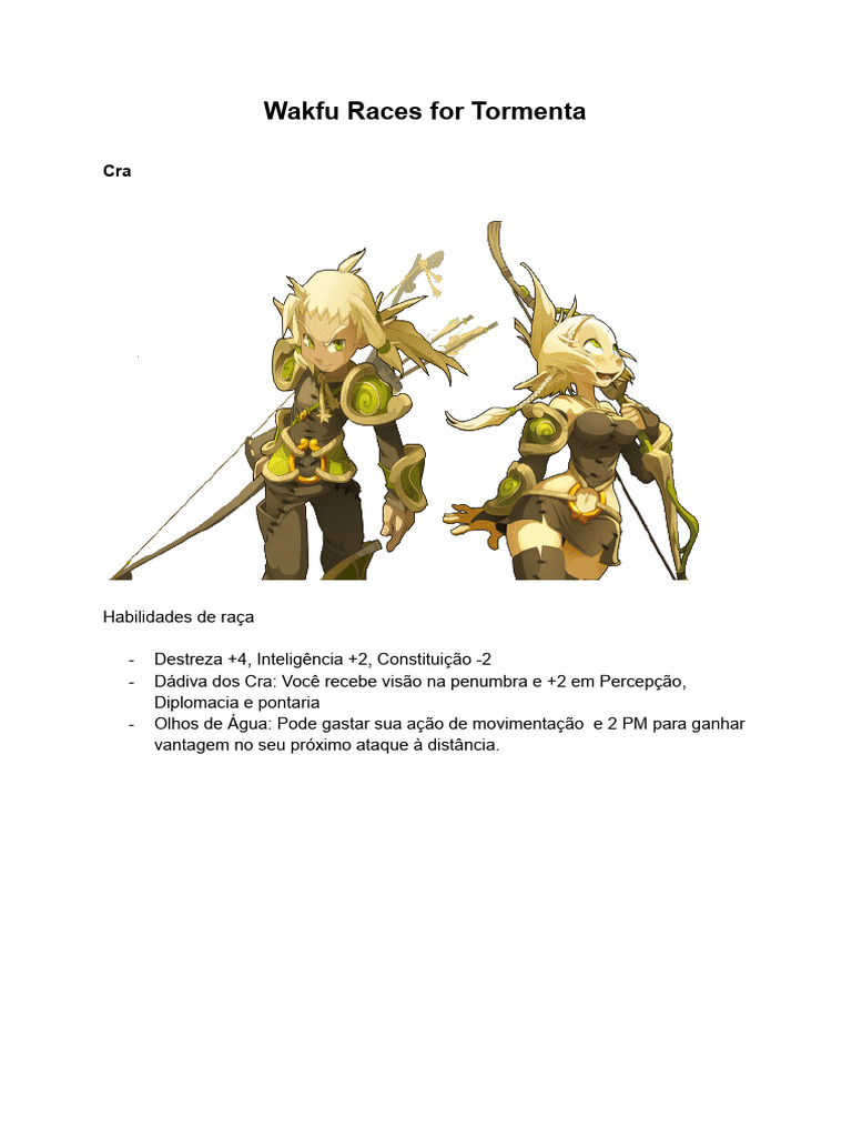 Wakfu Races For Tormenta | PDF