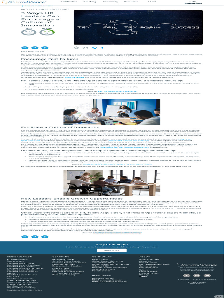 HR Leaders Cultivating Innovation Culture | PDF | Leadership | Agile ...