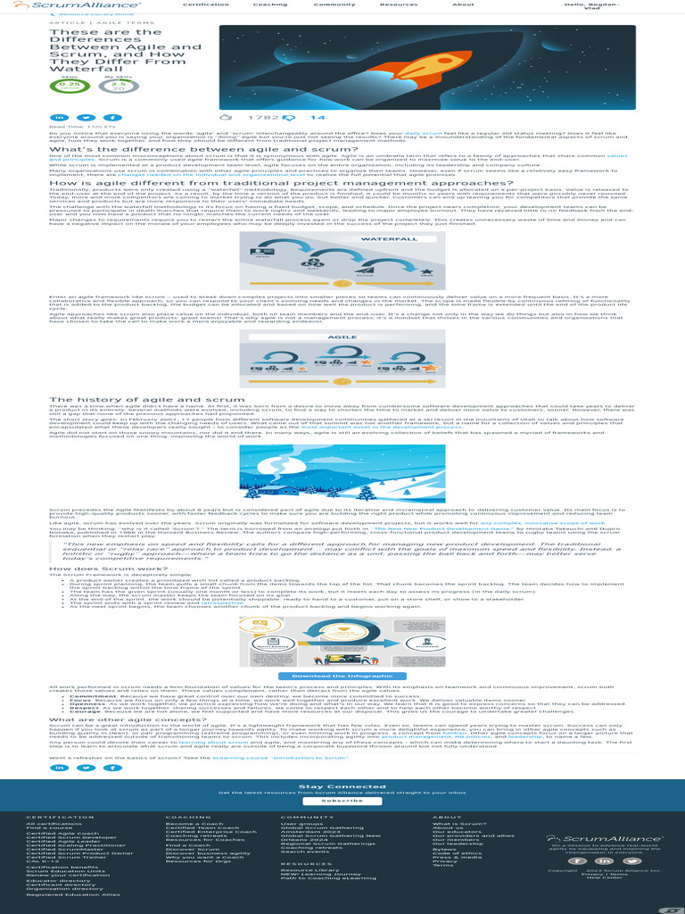 Agile and Scrum Differences and History _ Scrum Alliance | PDF
