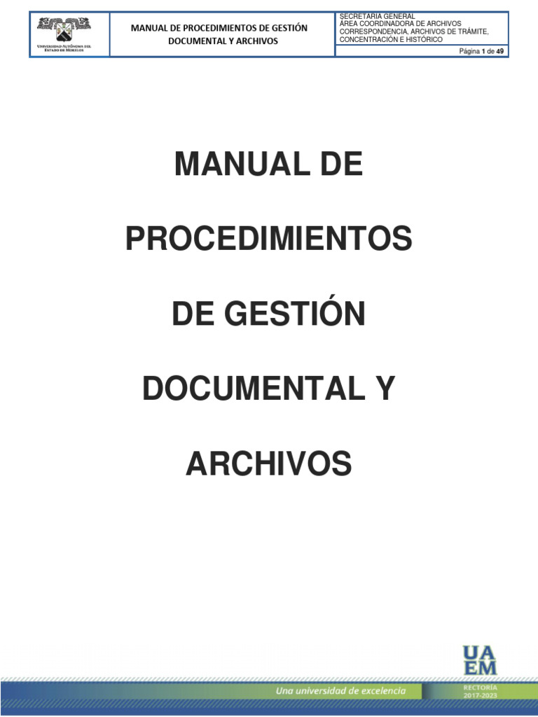 manual-de-procedimientos-de-gestion-documental-y-archivos-pdfBbct55oYUF | PDF | Gestión de ...