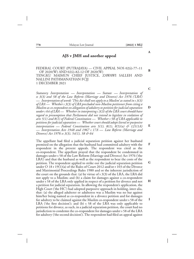 AJS V JMH and Another Appeal | PDF | Divorce | Statutory Interpretation