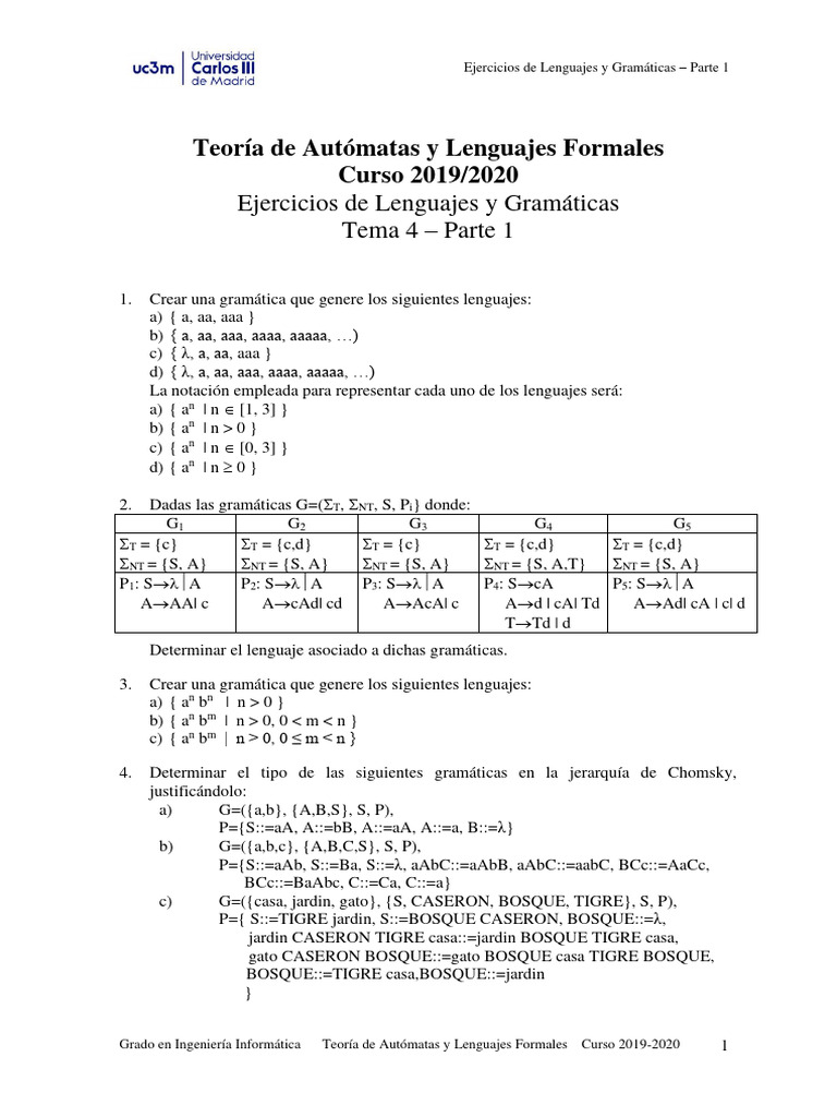 ejercicios_Tema4_Parte1_TALF_19-20_Enunciado | PDF