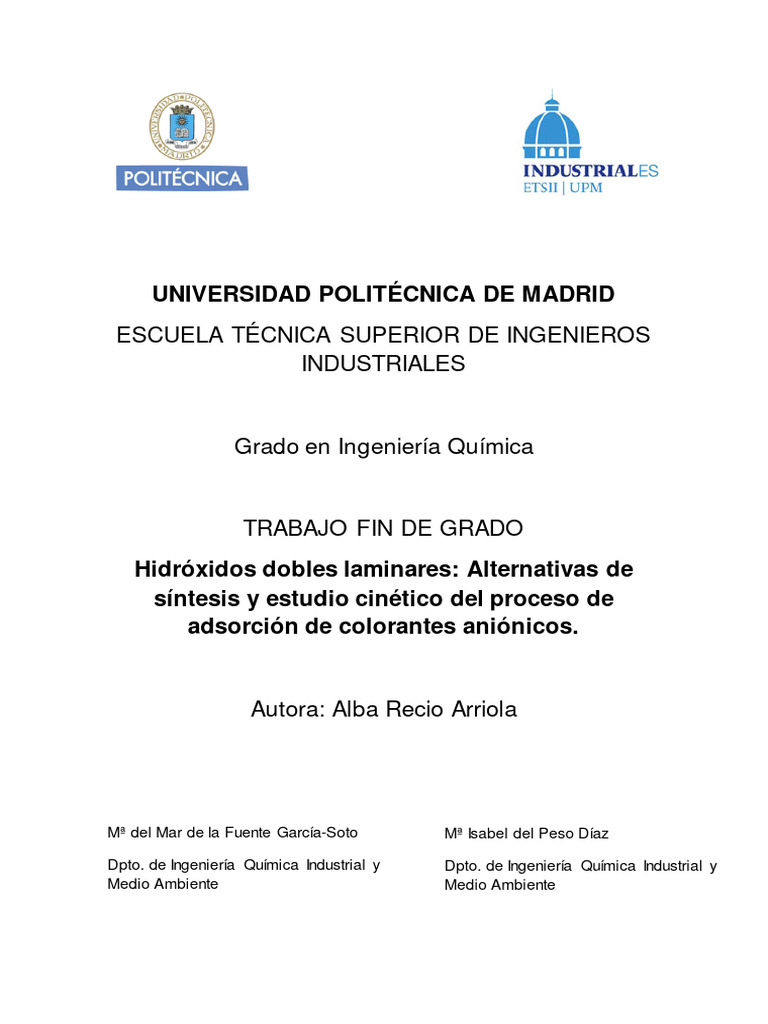 TFG Alba Recio Arriola | PDF | Adsorción | Arcilla