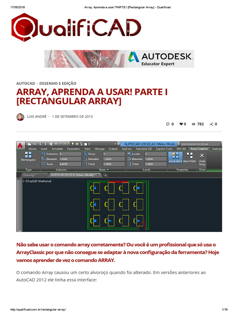 Array, Aprenda A Usar! Parte I | PDF | Auto Cad | Informática