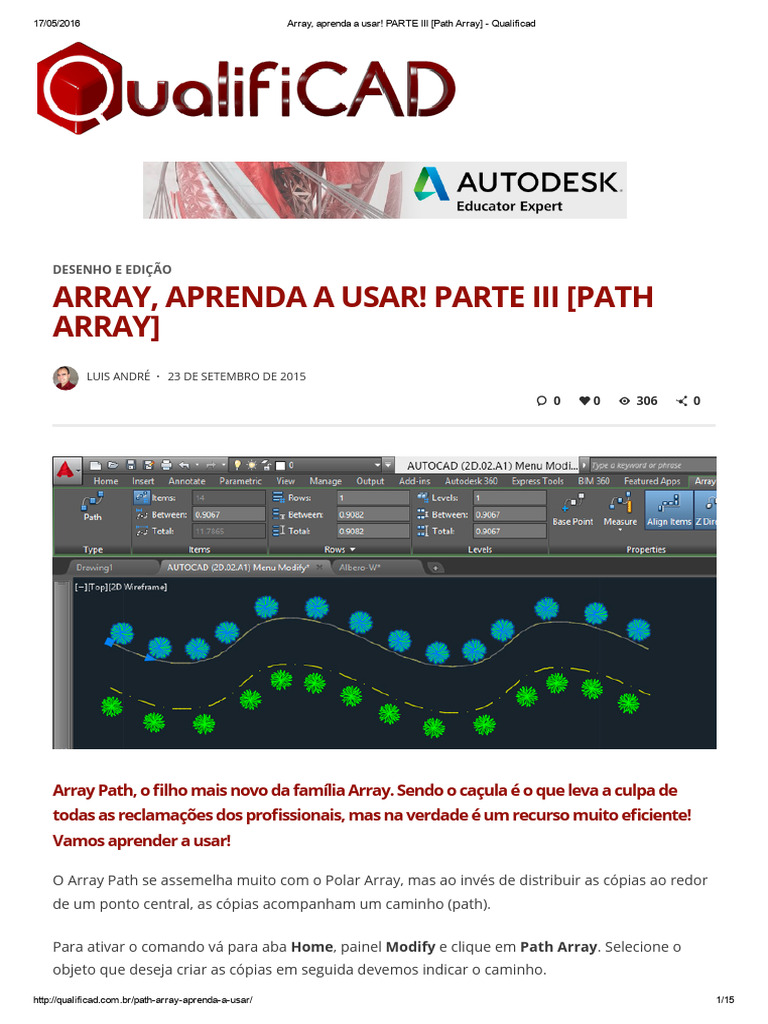 ARRAY, APRENDA A USAR! PARTE III | PDF | Auto Cad | Informática