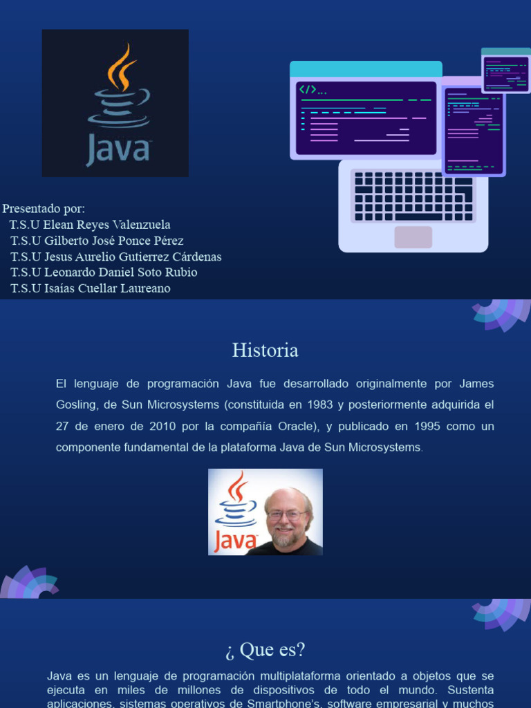 Historia y Usos del Lenguaje Java | PDF | Java (lenguaje de programación) | Software de la ...