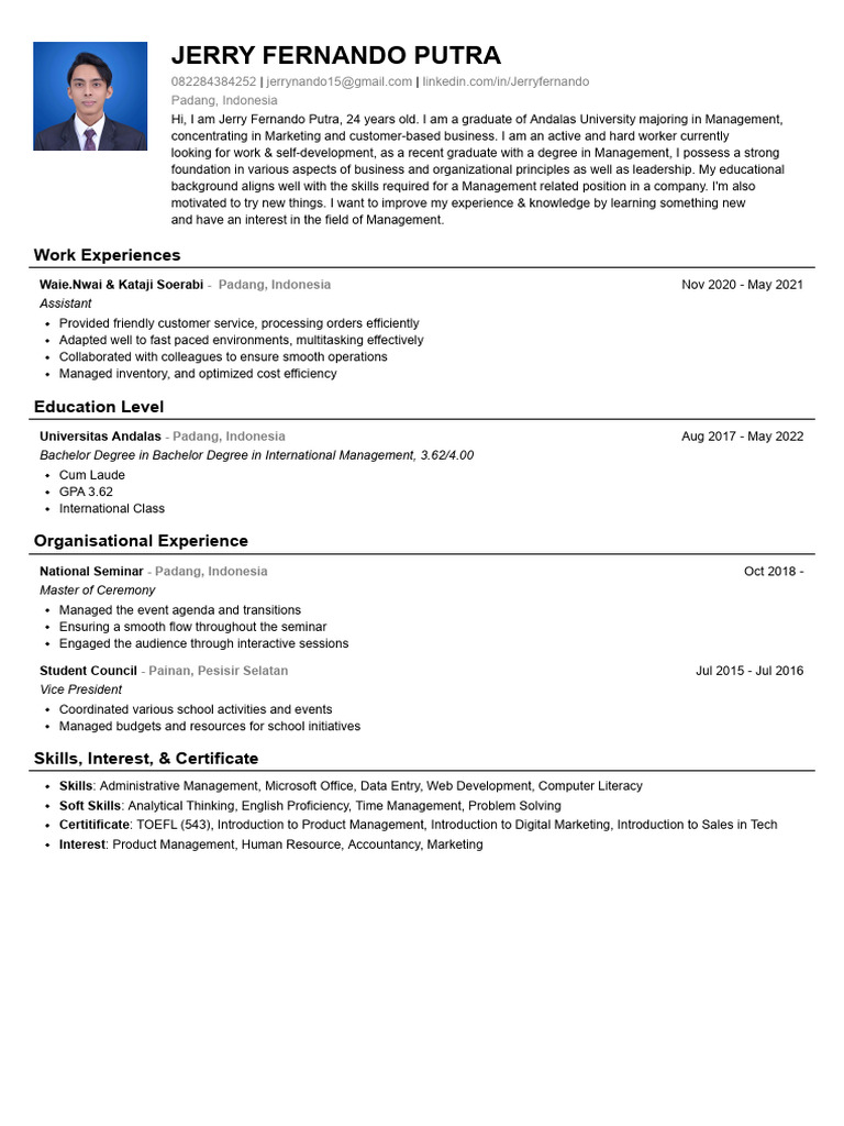 Contoh CV ATS | PDF | Business | Learning