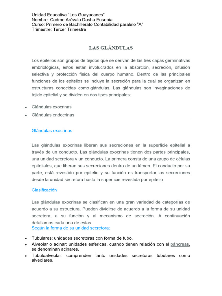 Las Glándulas | PDF | Glándula pituitaria | Páncreas
