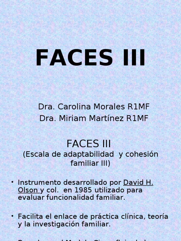 Faces Iii | PDF | Cuestionario | Toma de decisiones