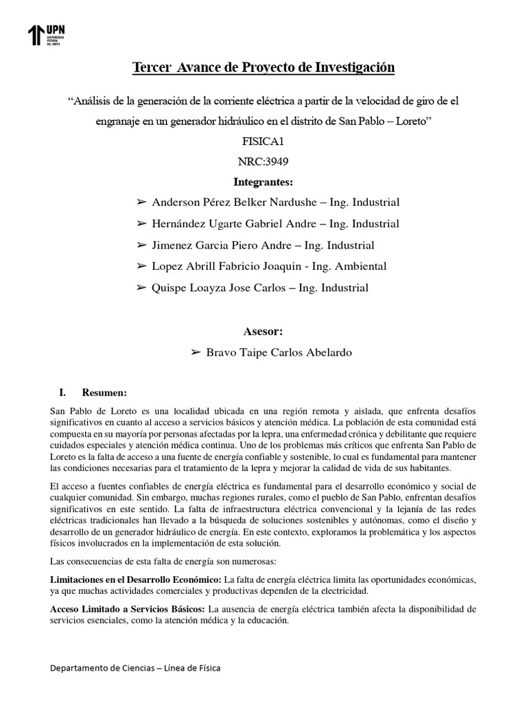 Fisica1 Tercer Avance g2 | PDF