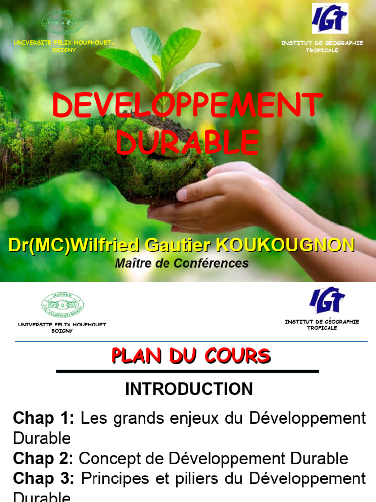 COURS DEVELOPPEMENT DURABLE MASTER 2023-2024 _FINAL | PDF | Eutrophisation | Développement durable