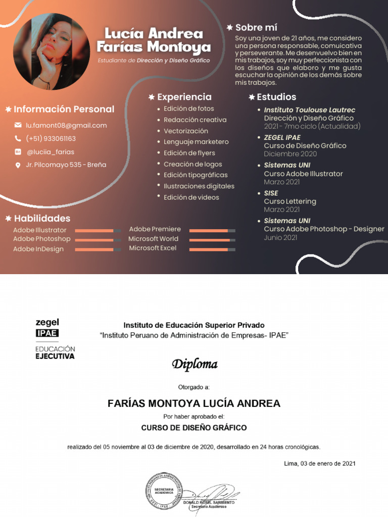 CV LUCIA FARIAS - Compressed | PDF | Diseño gráfico | Adobe Creative Suite