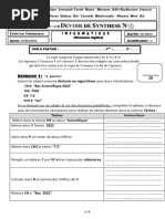 Devoir de synthèse 3ème informatique | PDF | Mathématiques appliqués ...