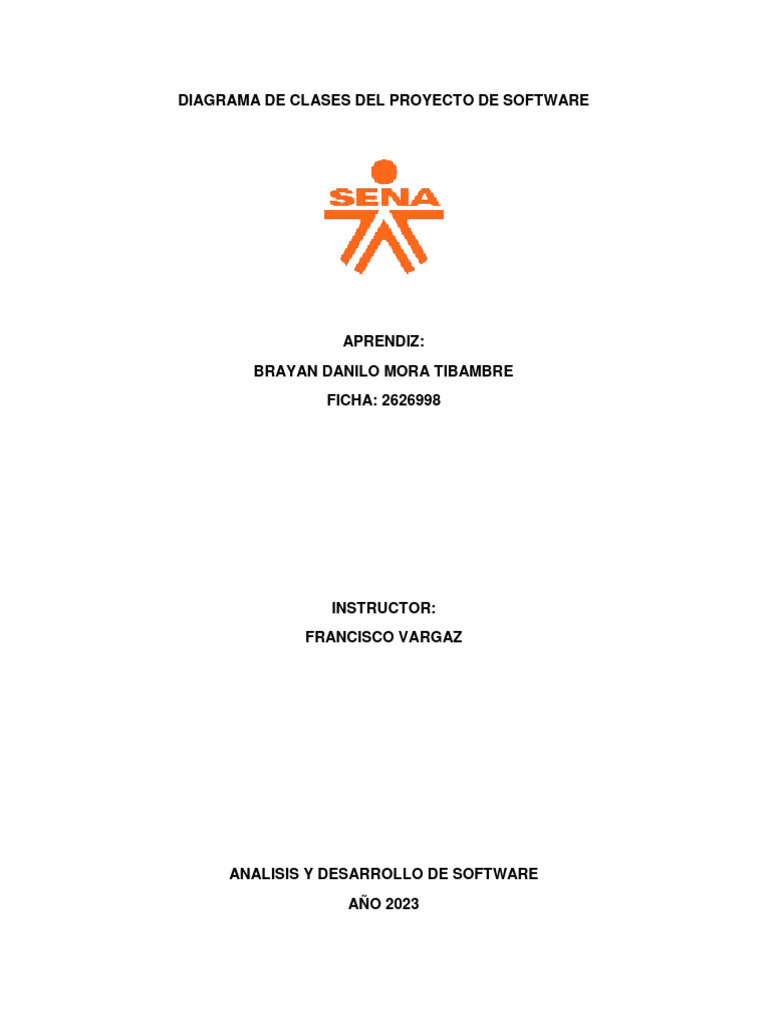 DIAGRAMA DE CLASES DEL PROYECTO DE SOFTWARE | PDF