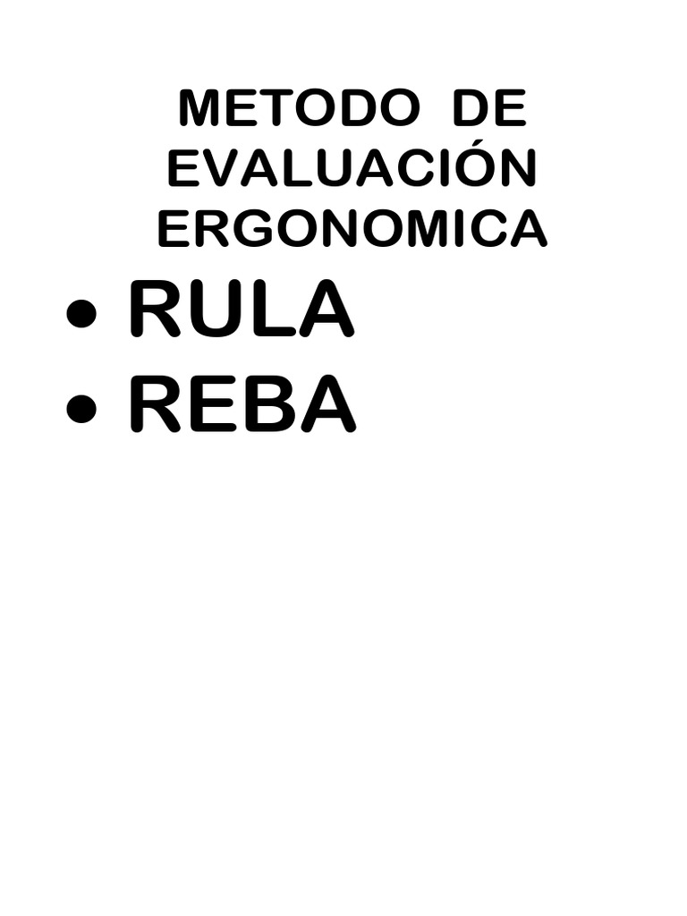 Metodo Rula y Reba Ergonomia. | PDF