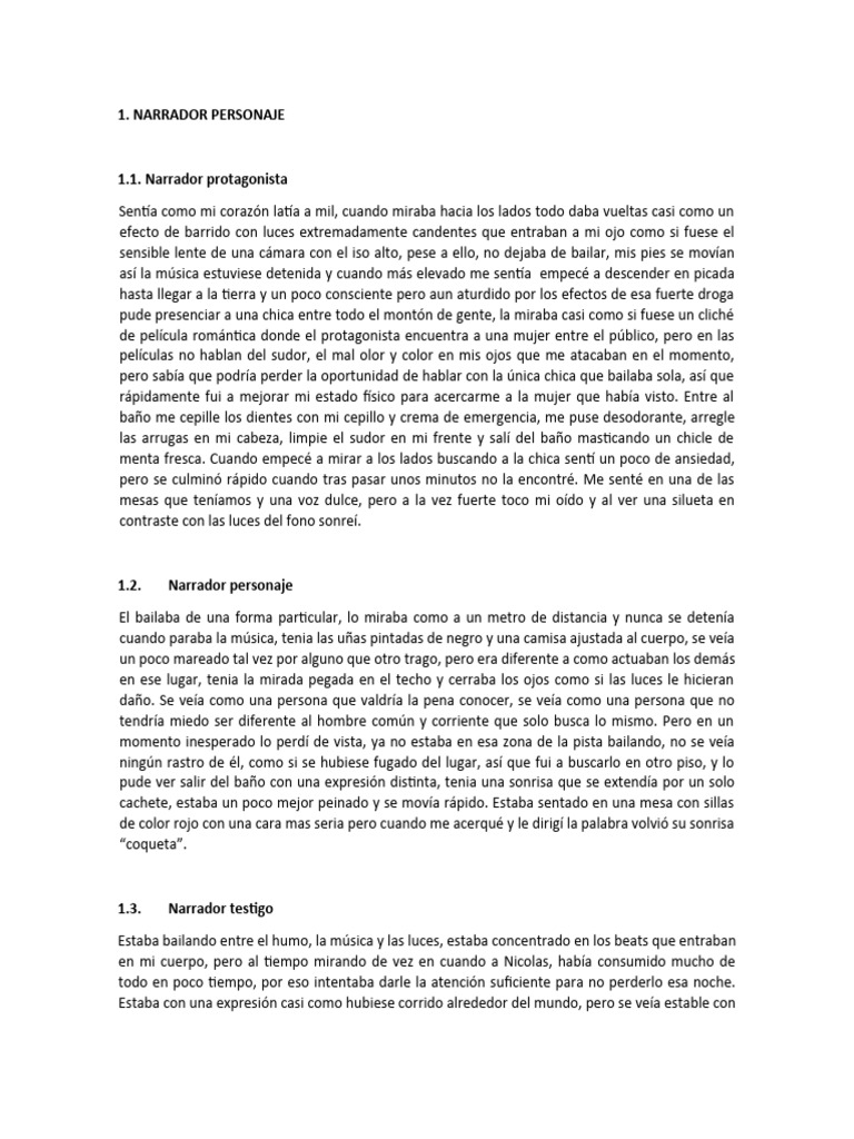 Nicolas Velasquez, Tipos de Narrador | PDF | Arte | Poesía