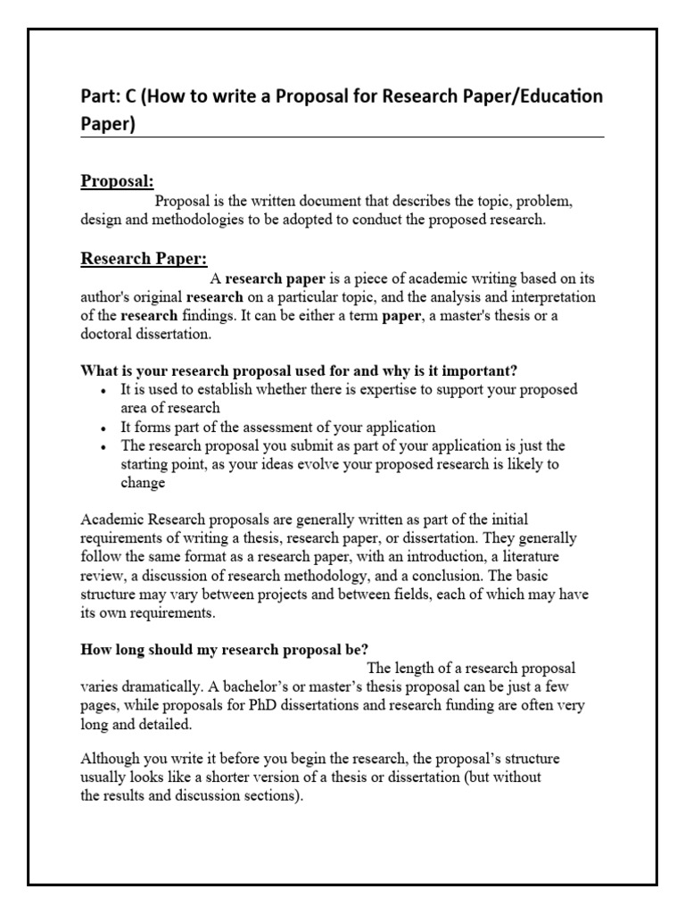 How To Write A Proposal For Research Paper A | PDF | Thesis | Methodology
