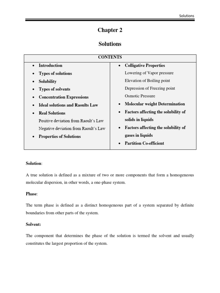 2 Solutions | Download Free PDF | Solubility | Phases Of Matter