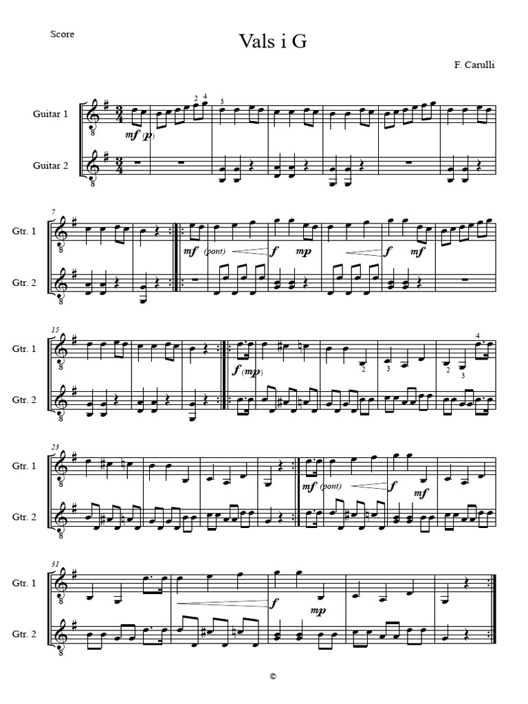 Vals in G - Carulli | PDF