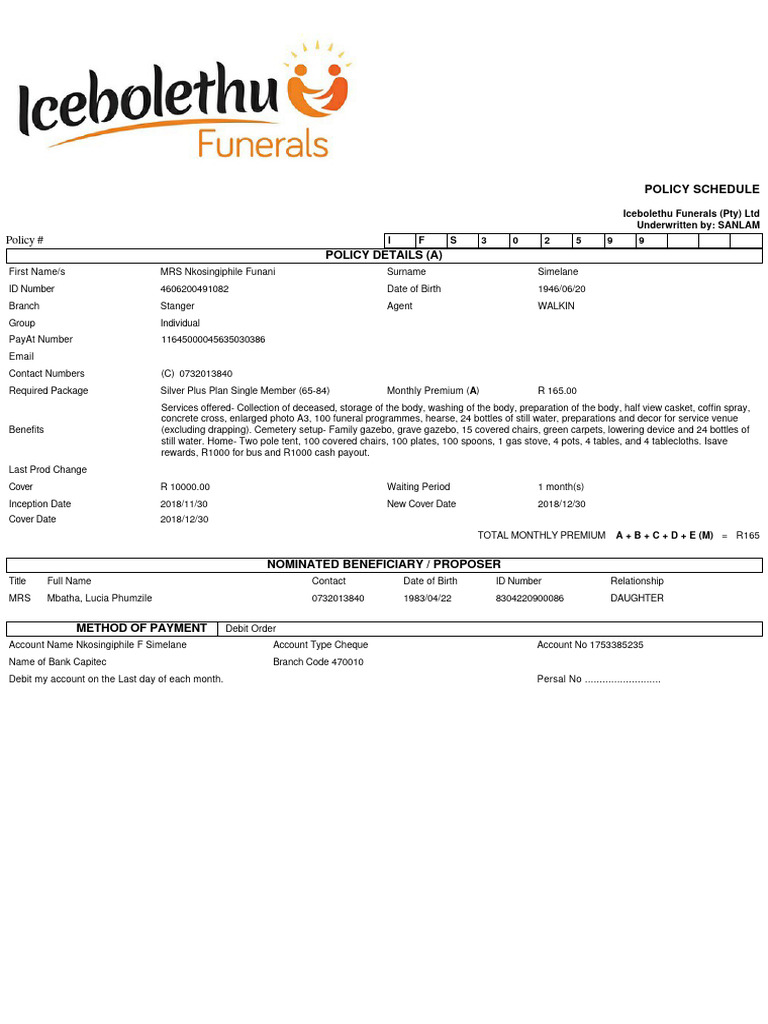 Policy Schedule | PDF | Insurance | Non Disclosure Agreement
