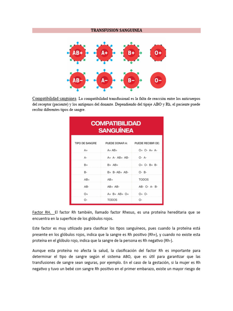 Transfusion Sanguinea | PDF | Tipo de sangre | Sangre