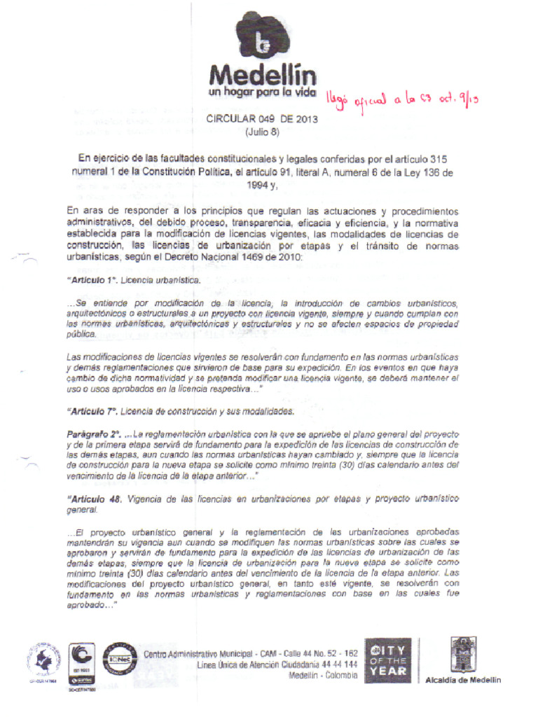 Circular 49 de 2013 | Descargar gratis PDF | Gobierno | Justicia