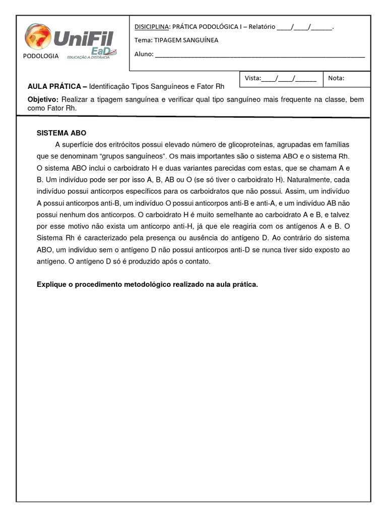 Relat rio Tipagem Sangu nea 2023 PDF