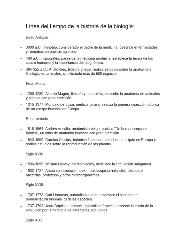 Línea Del Tiempo de La Historia de La Biología | PDF | Adn | James Watson