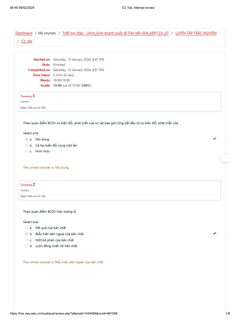 C2 10p - Attempt Review | PDF