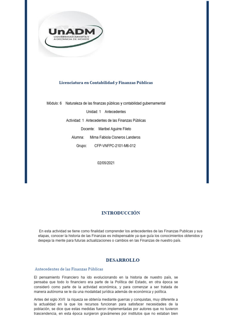 Historia de las Finanzas Públicas | PDF | Contabilidad | Presupuesto