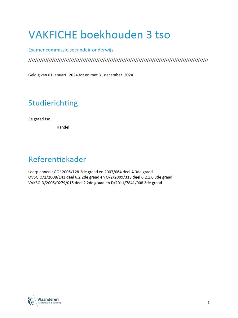 VAKFICHE - Boekhouden 3 Tso | PDF