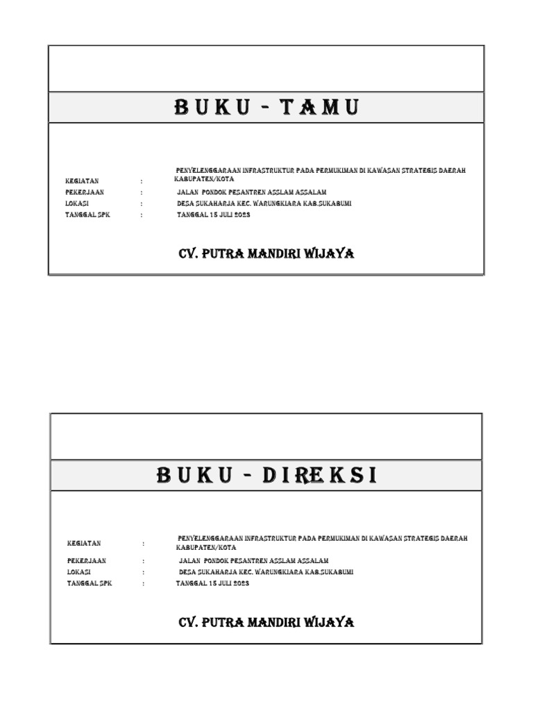 Cover Buku Tamu Dan Buku Direksi | PDF