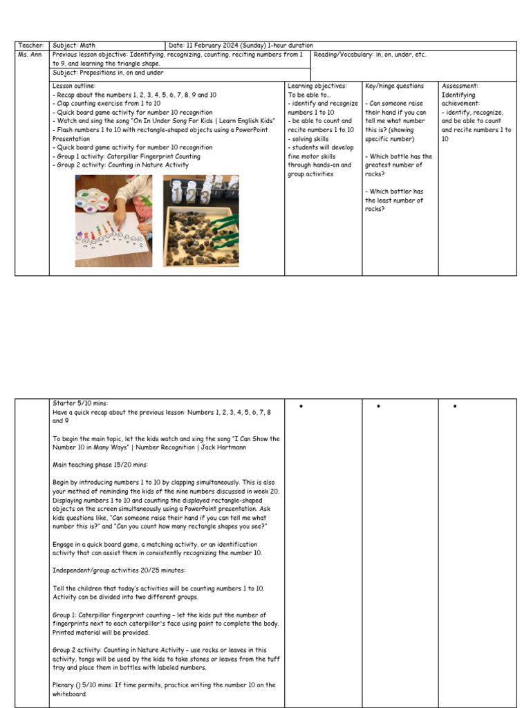 Week 22 - Math - Lesson Plan | PDF | Learning Styles | Learning