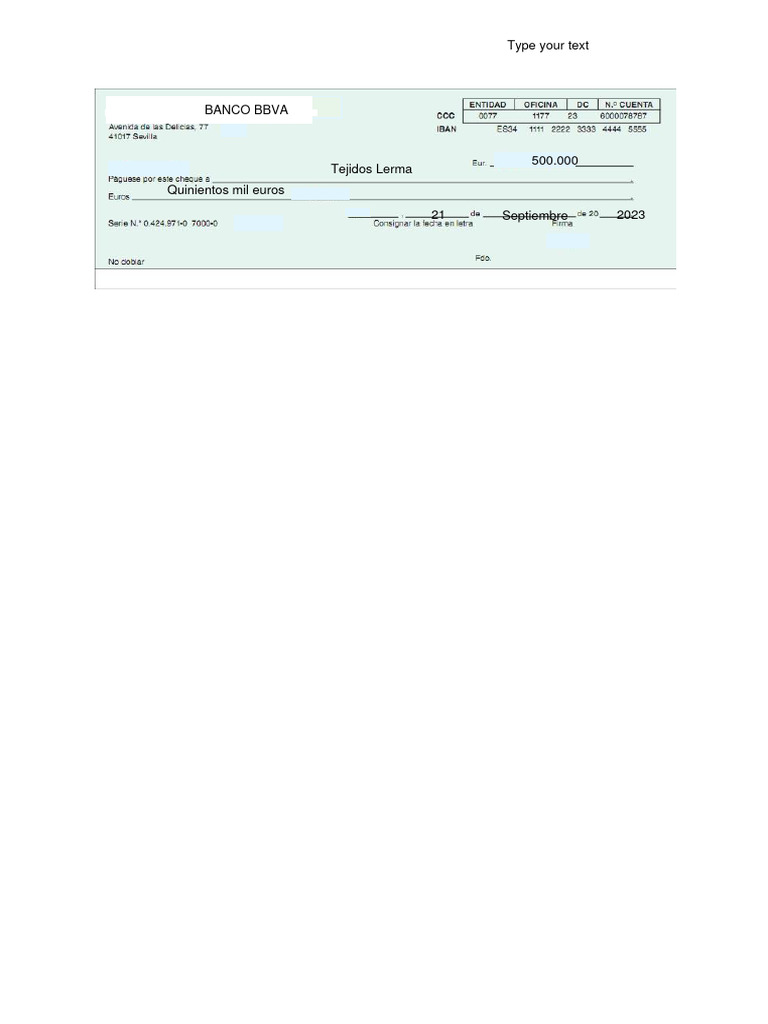 Cheque en Blanco | PDF