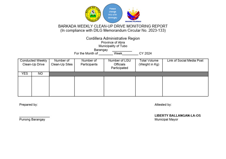 Barkada Weekly Clean-Up Report | PDF