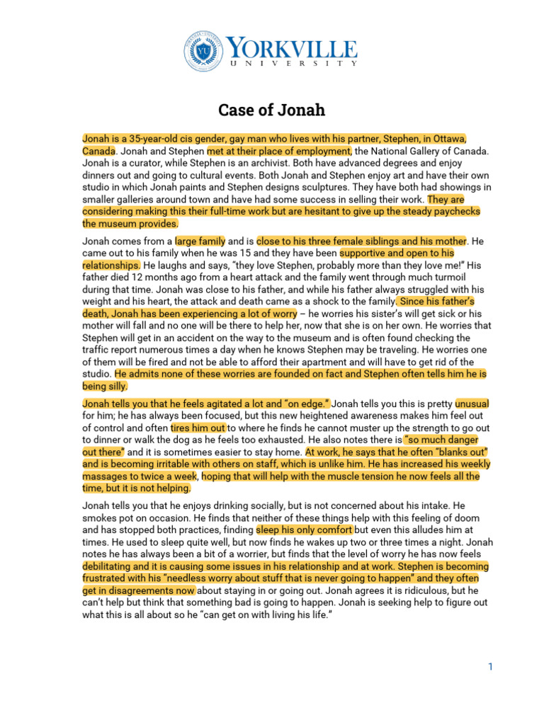 Case Study Jonah | PDF