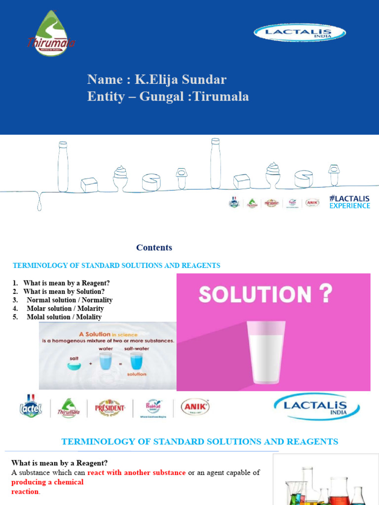 Quality Training PPT - 3 | PDF | Mole (Unit) | Concentration