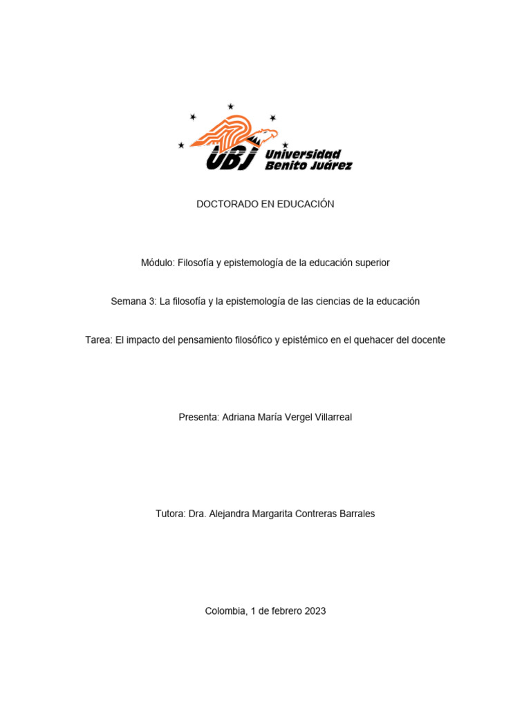 Tarea Semana 2 1 Febrero | PDF | Conocimiento | Maestros