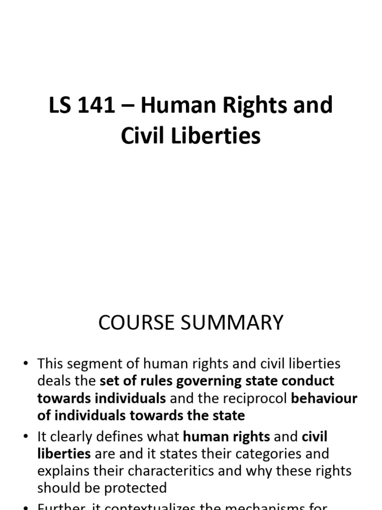 LS 141 Chapter 1 - Chapter 5 | PDF | Human Rights | Capital Punishment
