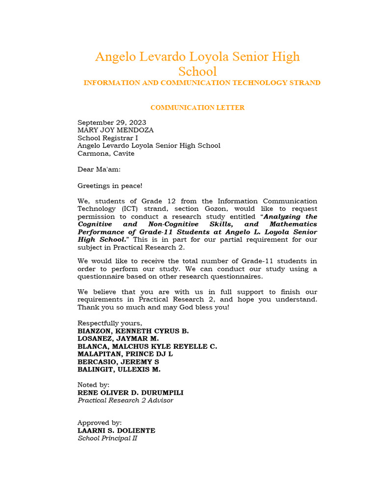 ICT Research Study Request Letter | PDF