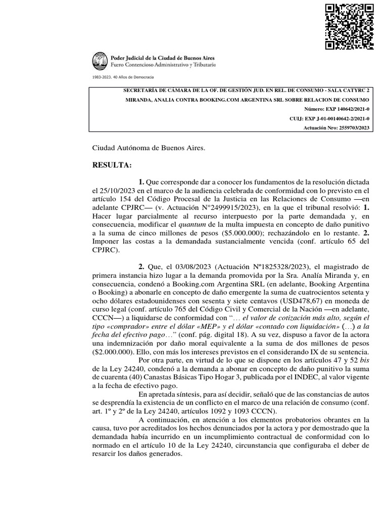 Da o Punitivo Booking 1707412296 | PDF | Daños y perjuicios | Booking.Com